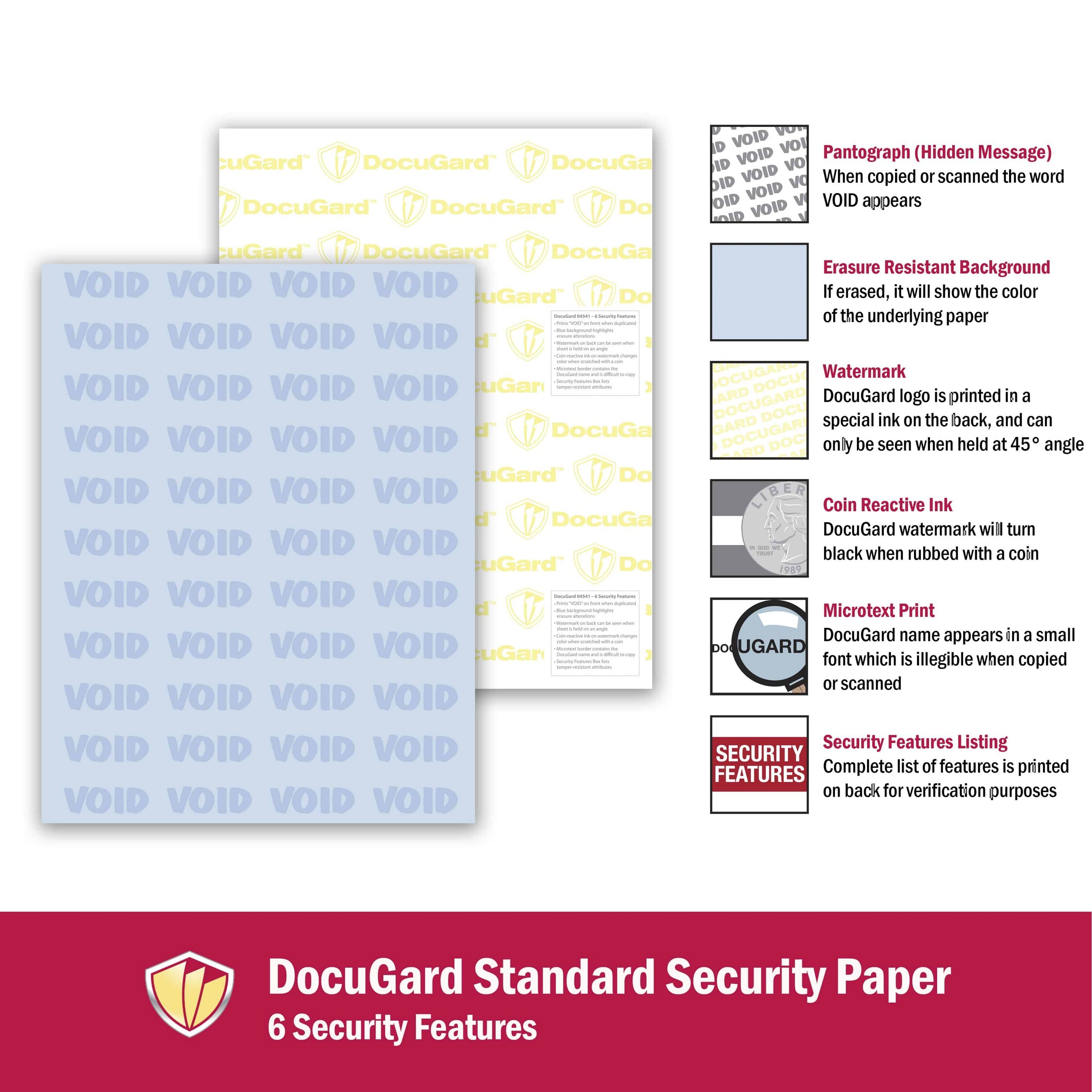 8-1/2'' x 11" Standard Blue Medical Security Paper, 6 Security Features ...