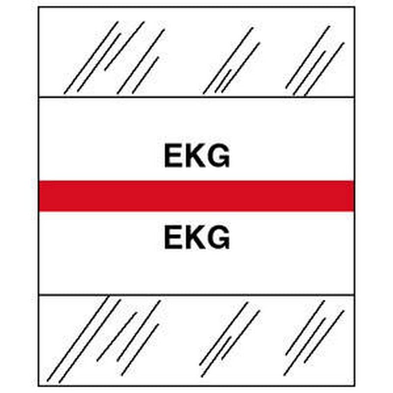 EKG Chart Divider Tabs, 1-1/4" x 1/2", Red (Pack of 100)
