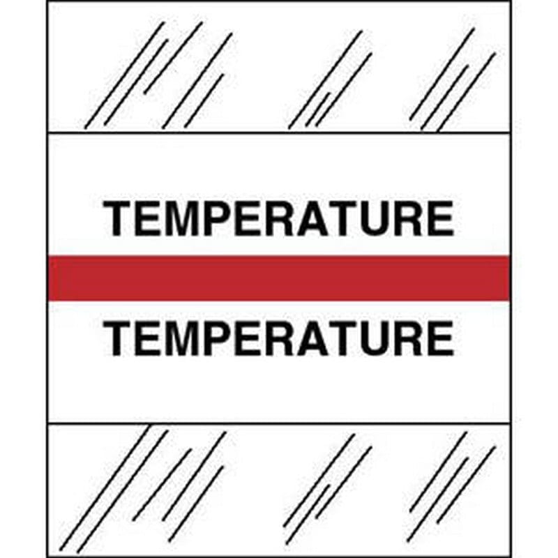 Temperature Chart Divider Tabs, 1-1/4" x 1/2", Red (Pack of 100)
