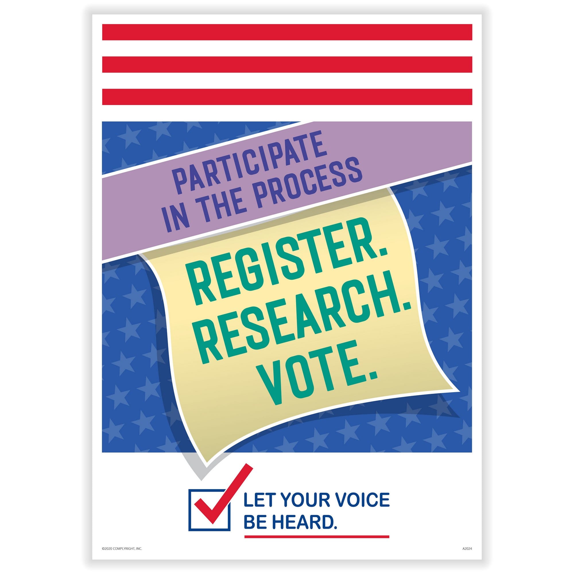Participate in the Process. Register. Research. Vote. Poster, 10" x 14 ...