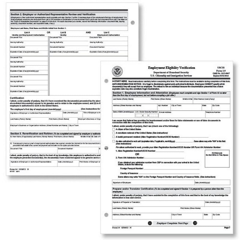 ComplyRight I 9 Employment Eligibility Verification Forms 8 1 2 X 11 50 Per Pack complyright-i-9-employment-eligibility-verification-forms-8-1-2-x-11-50-per-pack