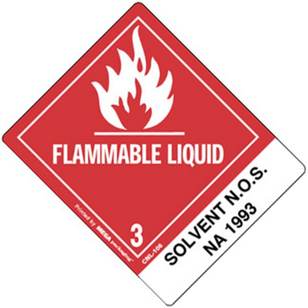 4" x 4-3/4" Flammable Liquid - Compounds, Cleaning Liquid NA1993 Labels ...
