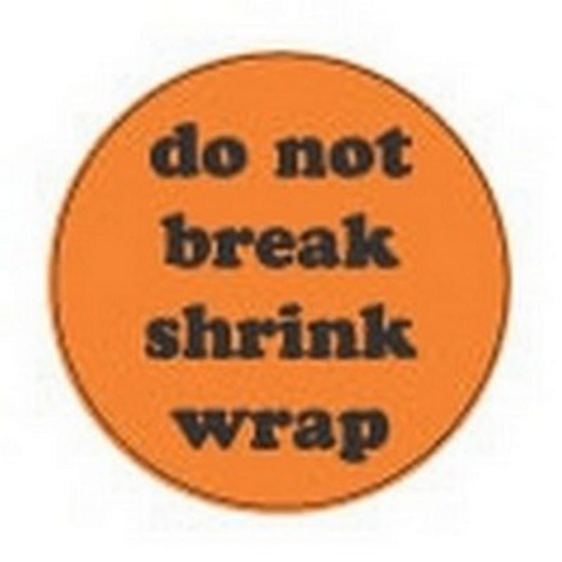 2" Diameter Do Not Break Shrink Wrap Circle Labels (500 per Roll)