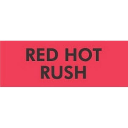 2" x 3" Red Hot Rush Labels (500 per Roll)