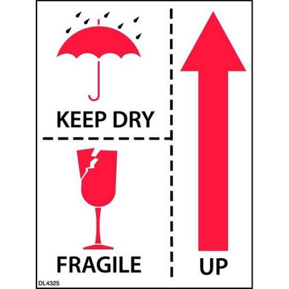 3" x 4" Keep Dry Fragile Up Labels (500 per Roll)