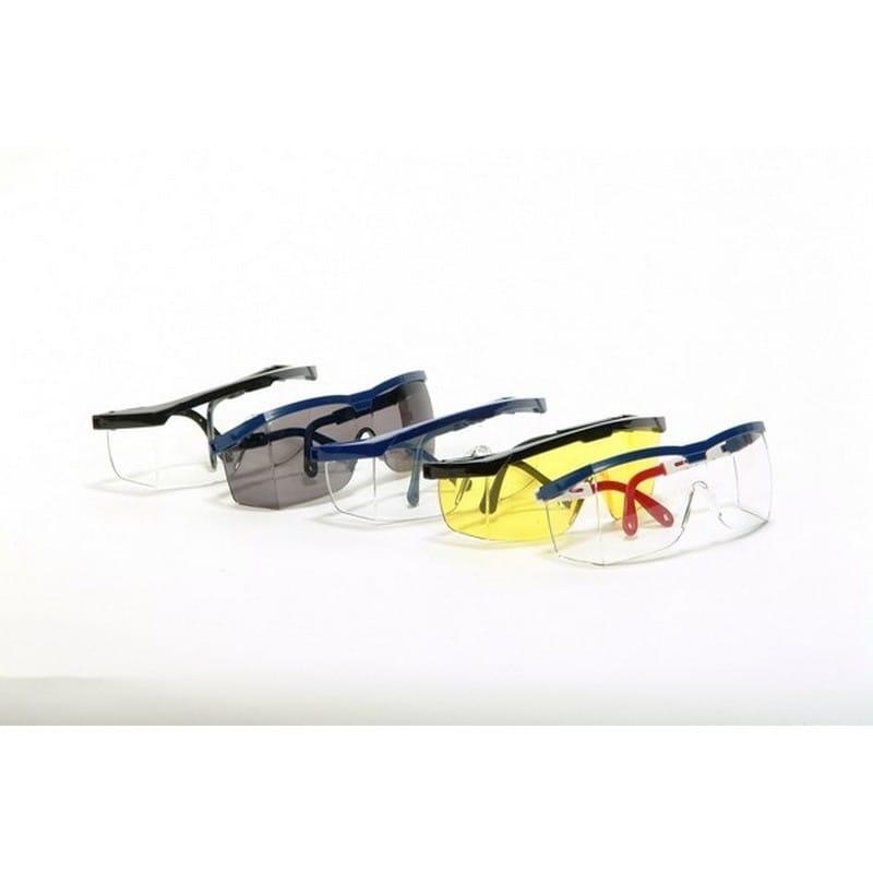 Safety Glasses, Blue, Frame, Clear Lens (144 Pairs per Box)