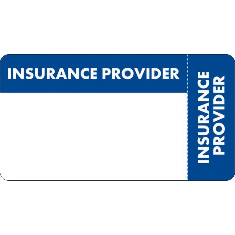 Insurance Labels, Inusurance Provider, Blue, 3-1/4" x 1-3/4", (Roll of 250)