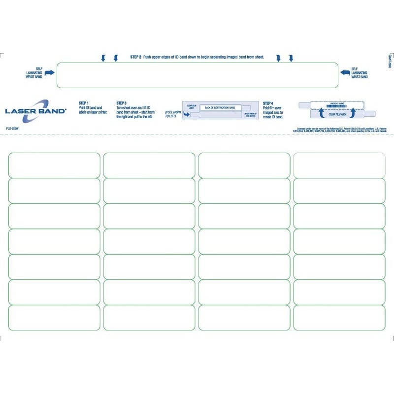 8-1/2" x 11-5/8" Adult Band. Standard Register Compatible. (Carton of 1000)