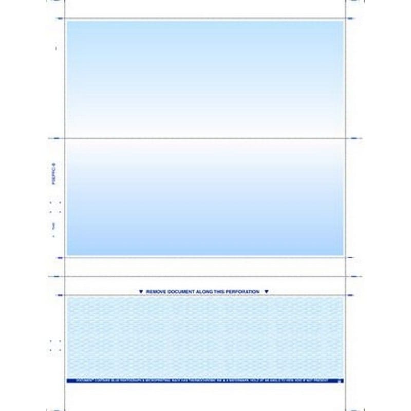 8-1/2" x 11" C Fold Duplex Check Blue (check at the bottom) (Box of 2000)
