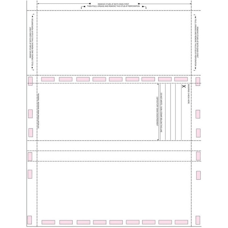 8-1/2" x 11" Z Fold Check Maroon - Basic Security Paper (Carton of 1000)