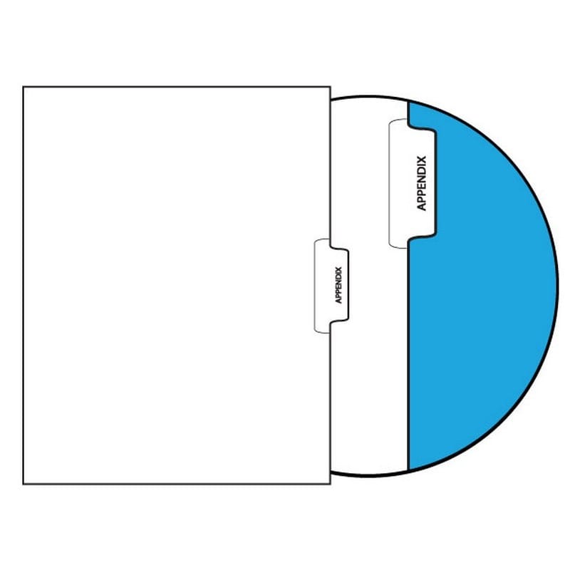 Letter APPENDIX (pos.3) Legal Index Divider Sets, Letter Size Side Tab ...